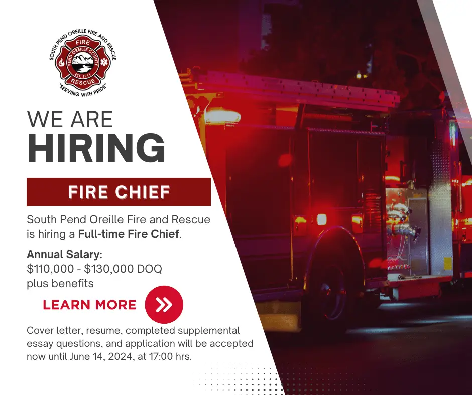Job Announcement - Firefighter / EMT Full-time - South Pend Oreille ...